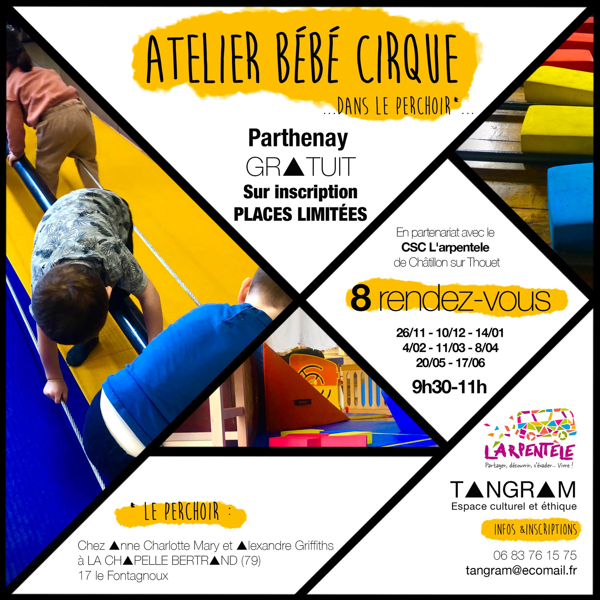 Atelier bébé cirque - La Chapelle-Bertrand - Deux-Sèvres Tourisme